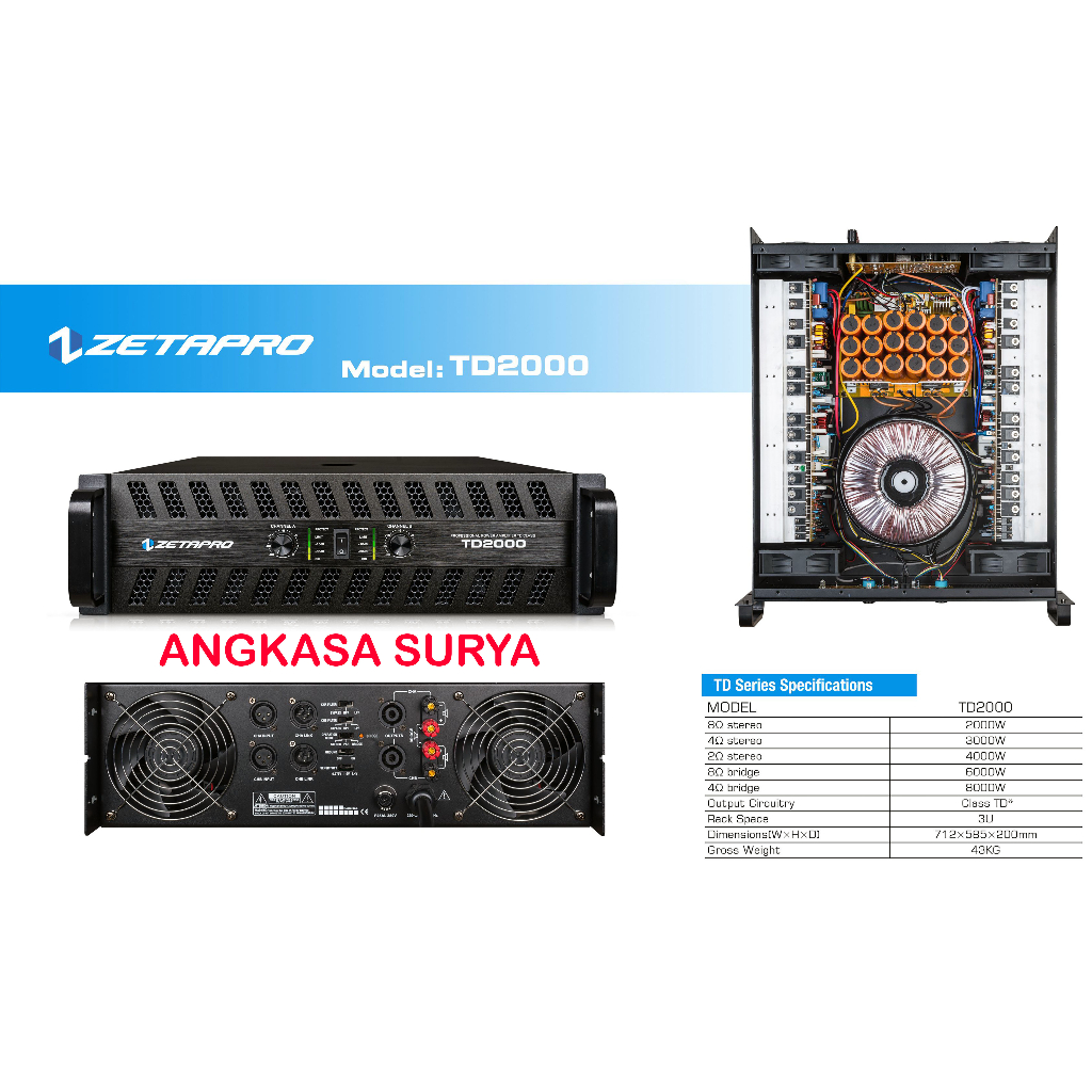 Jual Power Amplifier Zetapro TD2000 / TD 2000 / TD-2000 Original CLASS ...