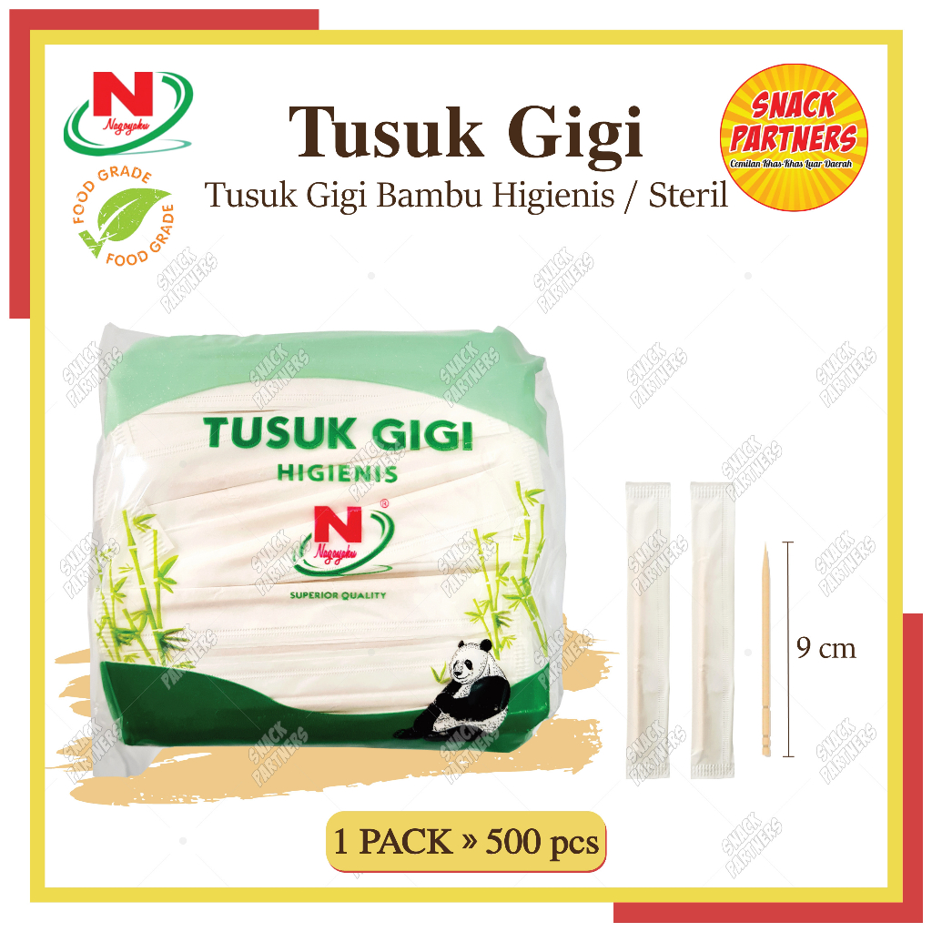 Jual TUSUK GIGI Bambu Higienis 500 PCS Per Pack NAGOYAKU Panda ...