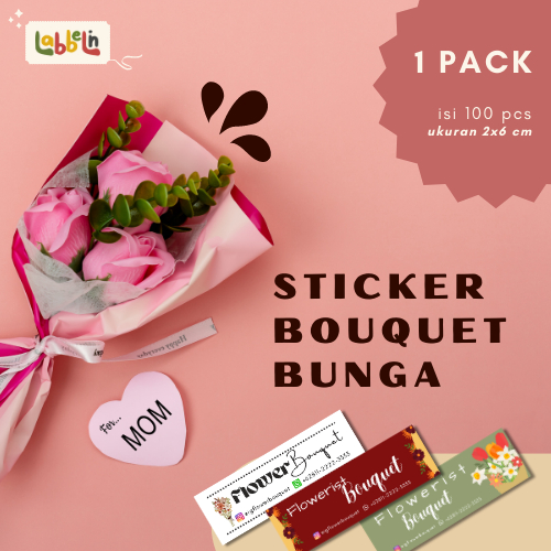 Jual [1 pcs] Sticker Bouquet Bunga | Stiker Bukket Bunga | Label ...