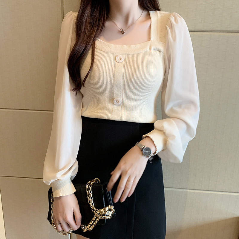 Jual AJW Blouse Wanita Kekinian Korean Style Rajut Lengan Panjang Import Premium ZY XAC | Atasan ...