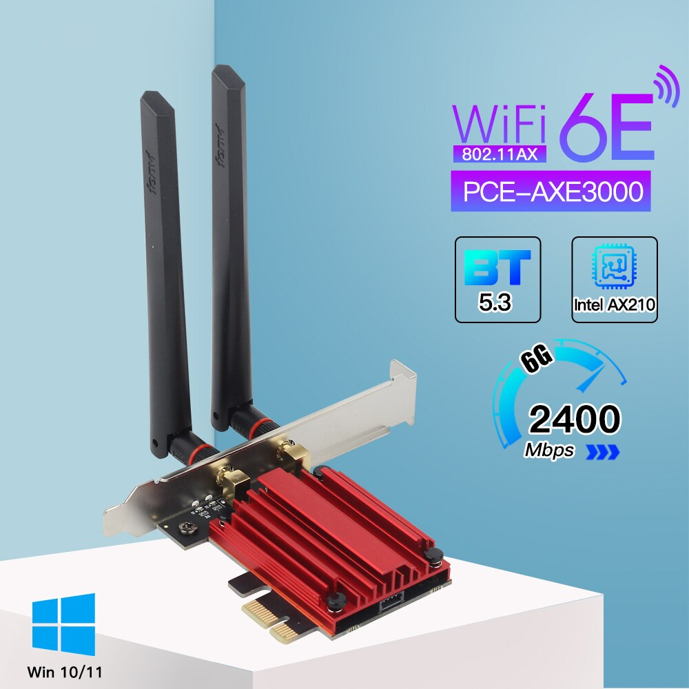 Jual Intel WiFi 6E AX210 5374Mbps Tri-band 2.4G/5G/6Ghz Wireless PCI-E Bluetooth 5.3 | Shopee ...