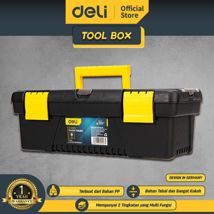 Jual Deli Tools Tool Box / Kotak Perkakas 2 Tingkat Multifungsi Sekat ...
