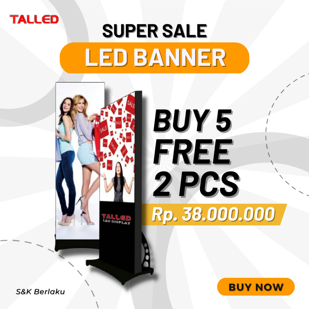 Jual LED VIDEOTRON DISPLAY STANDING BANNER P2.5 INDOOR JNJ TALLED ...