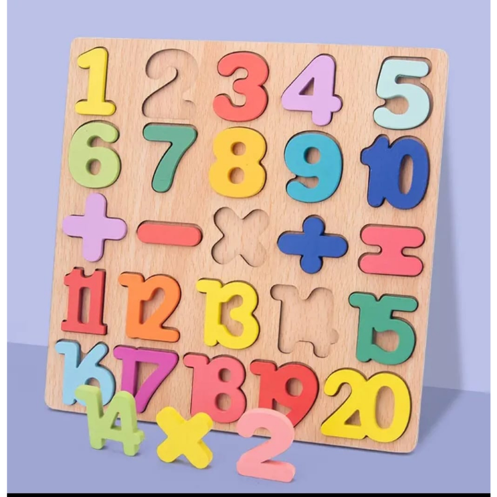 Jual PUZZLE ANGKA/PUZZLE 3D CHUNKY/MAINAN ANAK PUZZLE TIMBUL KAYU KNOB ...