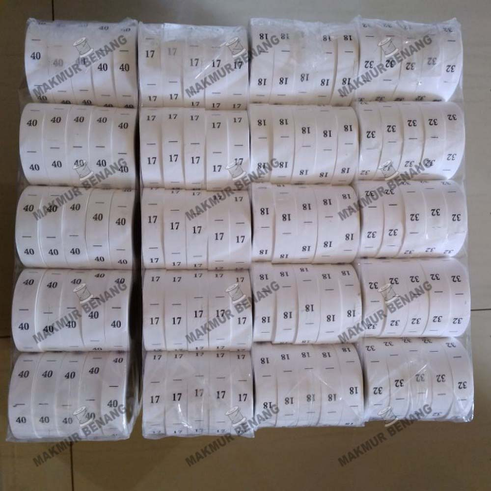 Jual LABEL SIZE SABLON PUTIH - LABEL UKURAN BAJU 0-48 ISI 276-288 pcs ...