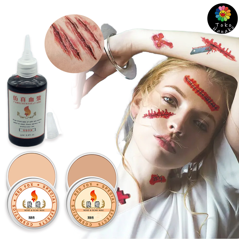 Jual Halloween Scar wax makeup+Darah palsu /scarwax / professional nose ...