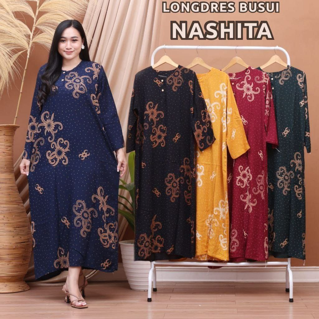 Jual Daster Lukis Panjang Longdress Santung Rayon Kekinian Daster ...