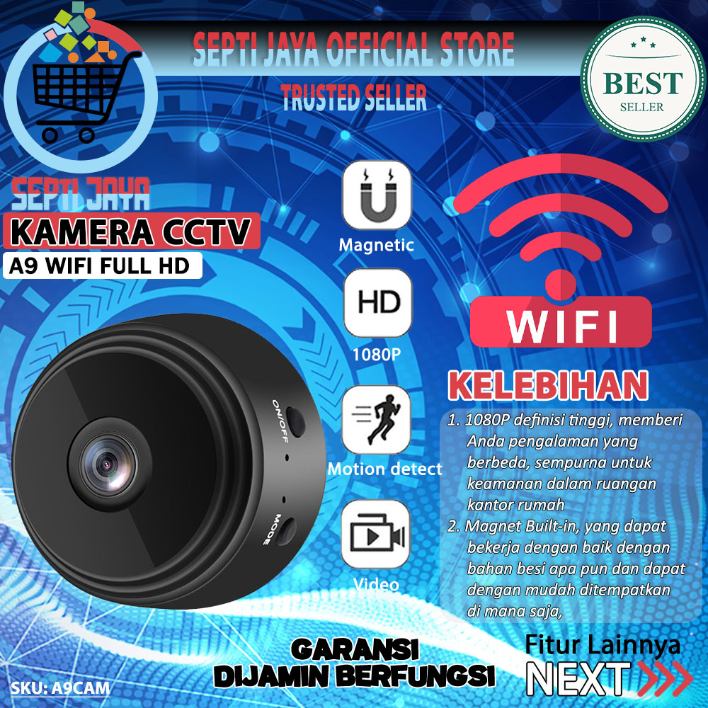 Jual SPY A9 MINI CAMERA WIFI HD 1080P MICRO KAMERA KECIL SMART IP CAM ...