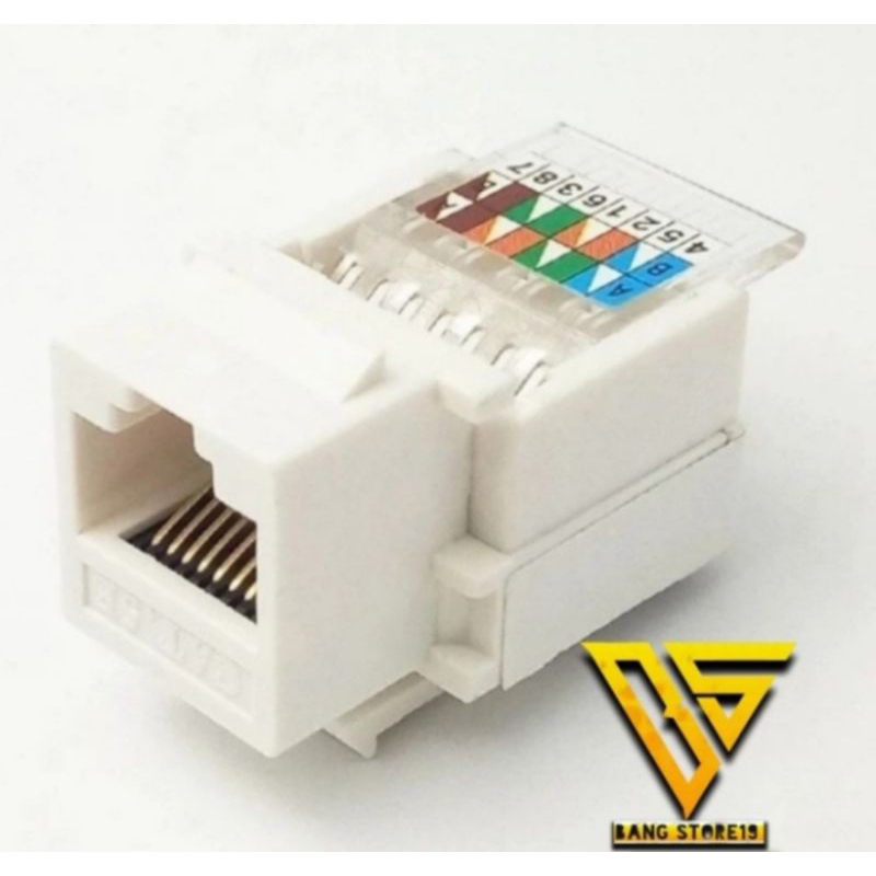 Jual Modular Jack Cat5E RJ45 UTP Toolless Tool-less Keystone LAN Female ...