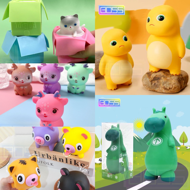 Jual BOSS-Mainan Squishy Nailong Greenhorse Kucing Rusa Boneka melet ...