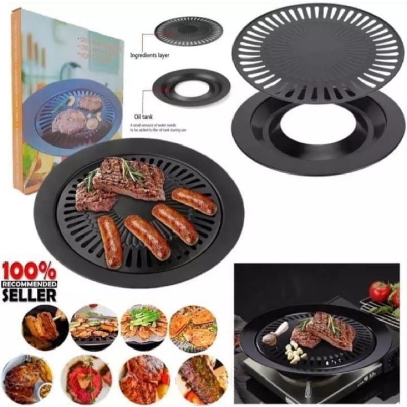 Jual alat pemanggang Bulat Korean BBQ grill plate bulat/alat pemanggang ...