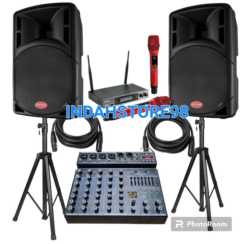 Jual Paket Komplit Speaker Aktif Baretone MAX15RAE Sound System Mixer ...