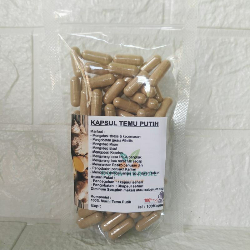 Jual Kapsul Temu Putih/Kunyit Putih (Curcuma Zedoaria) Isi 100 Asli ...