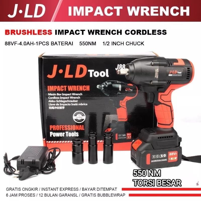 Jual Impact Buka Baut Cordless JLD Tools 2 batre - 1 batre | Shopee ...