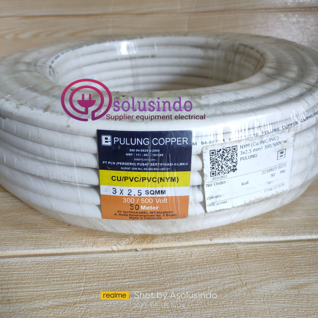 Jual KABEL LISTRIK NYM 3x2,5mm 50 meter - PULUNG COOPER | Shopee Indonesia