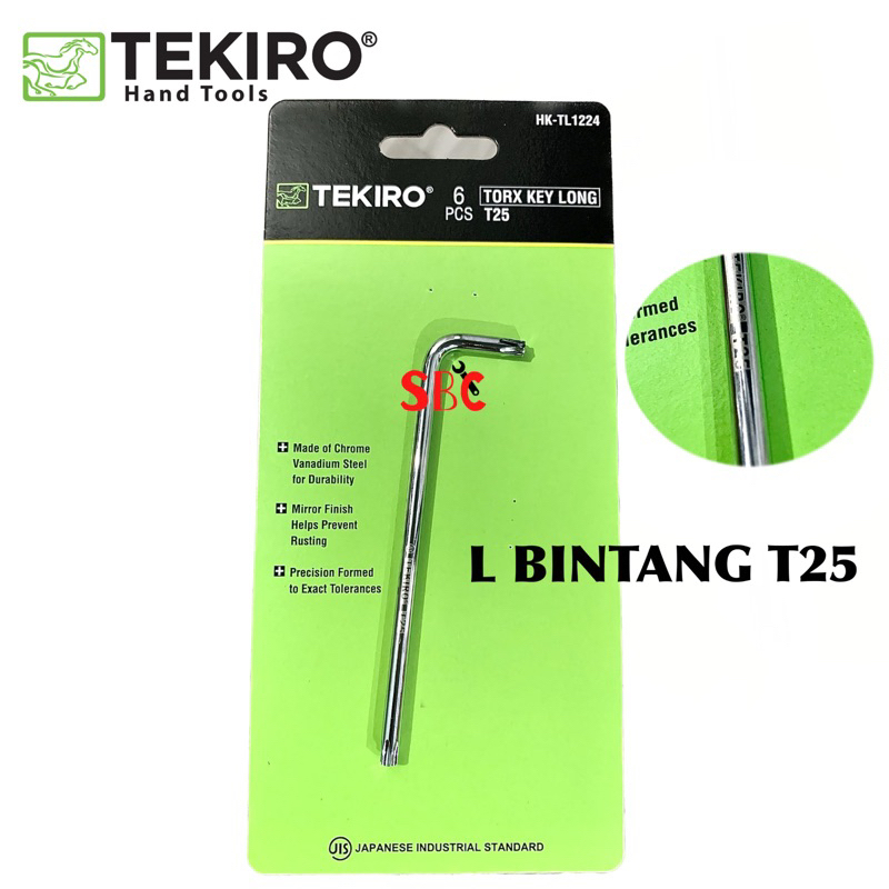 Jual TEKIRO Kunci L Bintang Panjang T25 Torx Key Long T 25 Satuan Eceran | Shopee Indonesia