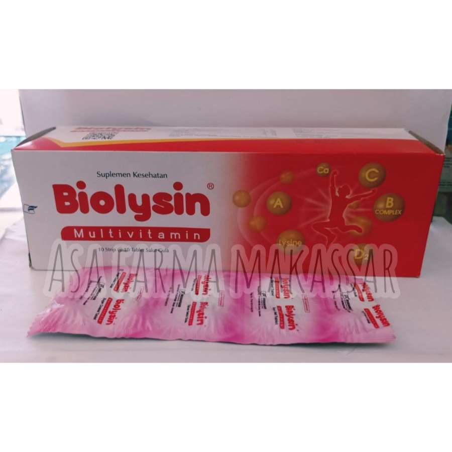 Jual Multivitamin Dewasa BIOLYSIN Tablet per strip (isi 10 kaplet ...