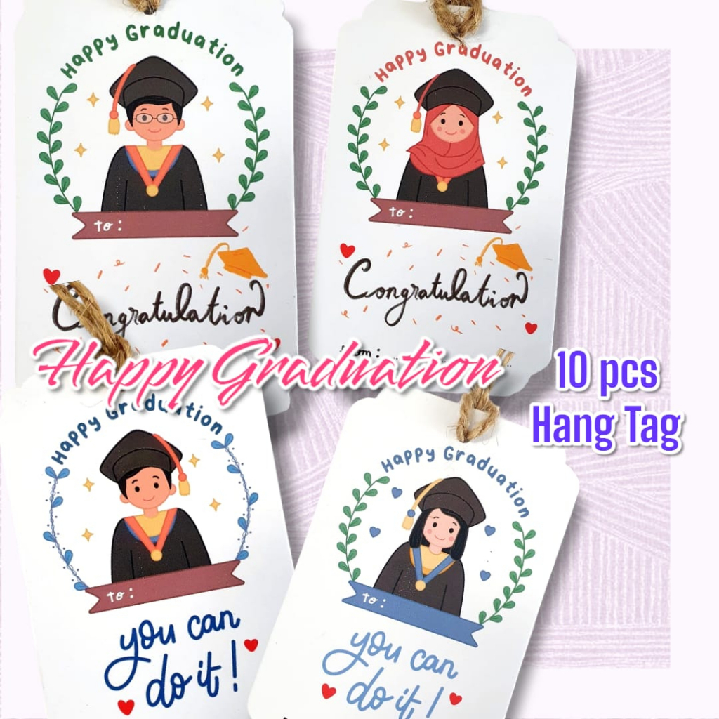 Jual (10 pcs) Hang Tag Happy Graduation Day Kelulusan Sekolah Kenaikan ...