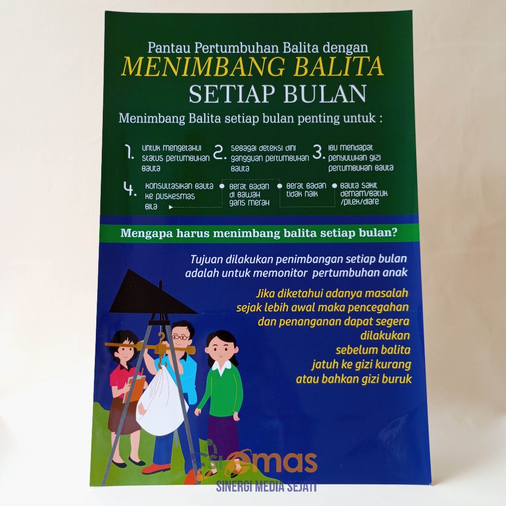 Jual Poster Kebidanan | Poster Menimbang Balita Setiap Bulan | Poster ...