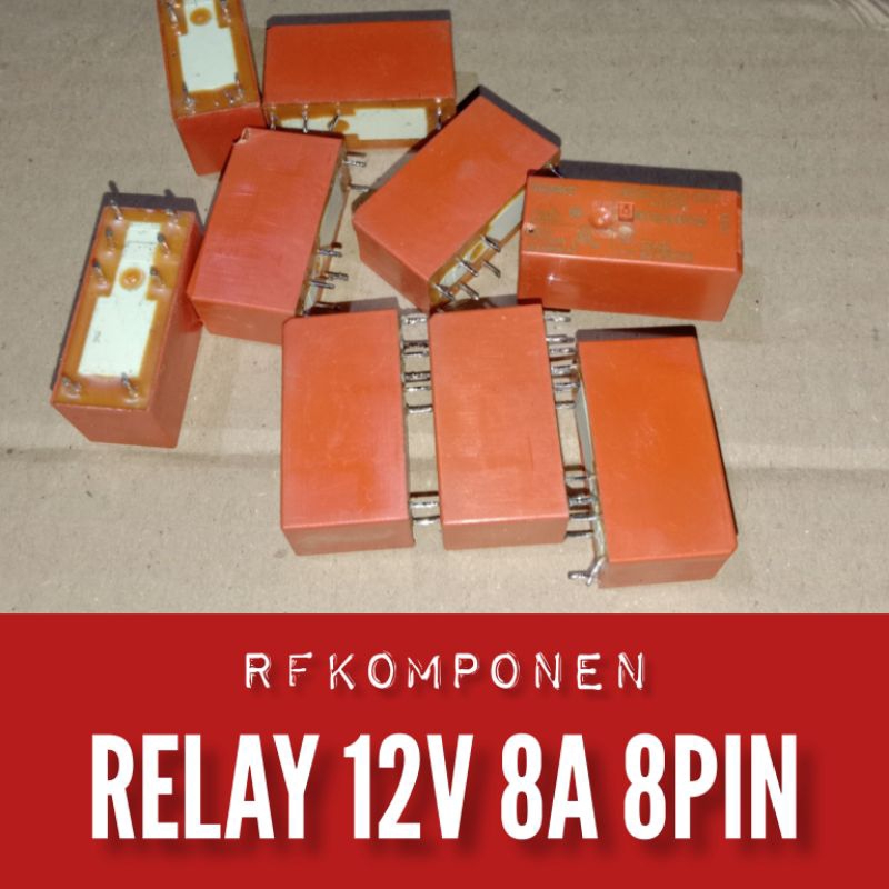 Jual RELAY 12V 8A 8PIN KUSUS WARNA ORANGE | Shopee Indonesia