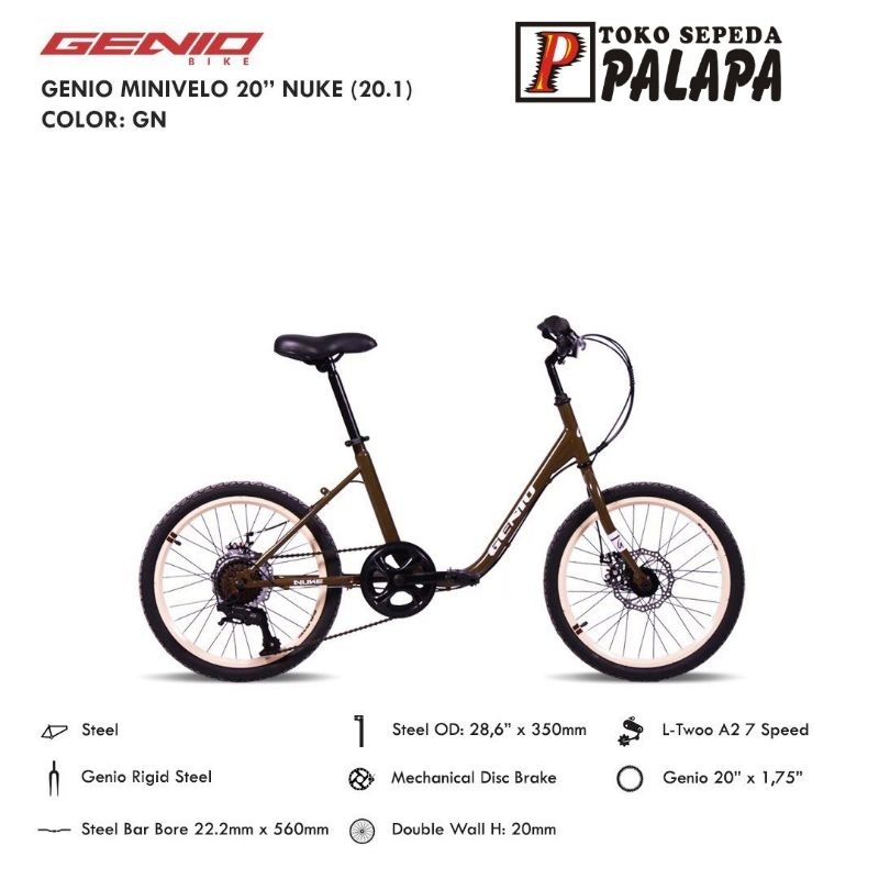 Jual SEPEDA MINIVELO 20 GENIO NUKE Mini Velo Minion | Shopee Indonesia