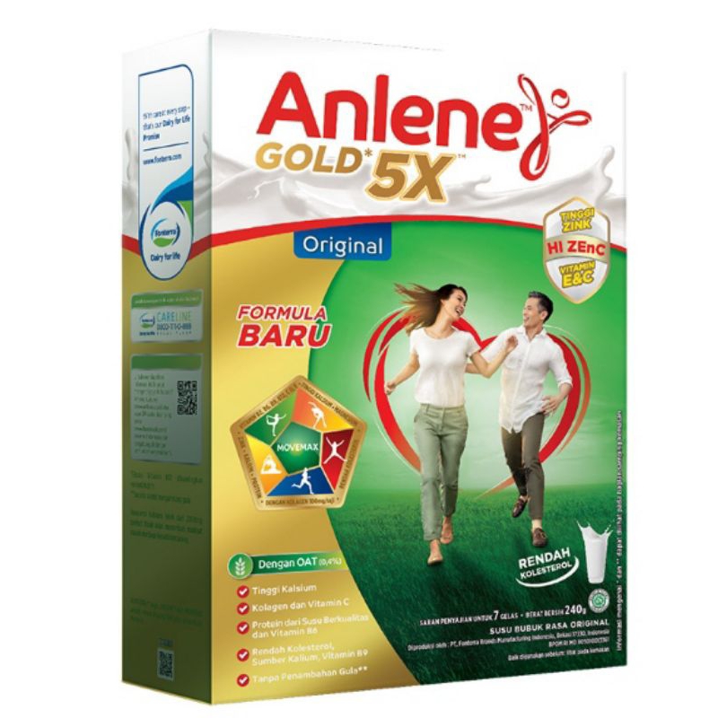 Jual Anlene Gold 5x 240g Susu Bubuk Rasa Original | Shopee Indonesia