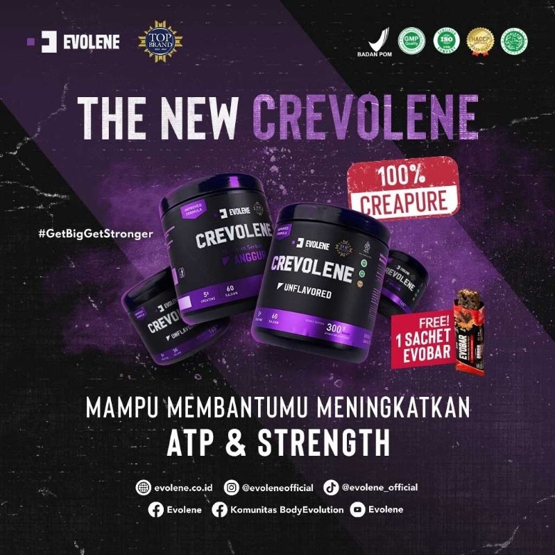 Jual [ORIGINAL] EVOLENE CREVOLENE NEW RASA UNFLAVORED DAN ANGGUR EVO ...