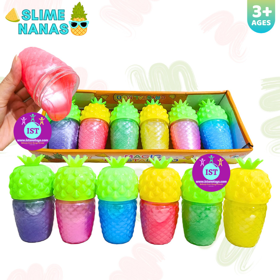 Jual COM Mainan Anak Slime Crystal Mud Glitter NANAS | Shopee Indonesia
