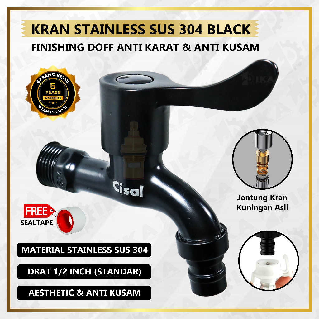 Jual KRAN TAMAN/KRAN AIR WARNA HITAM 1/2 INCH (PER PCS) | Shopee Indonesia
