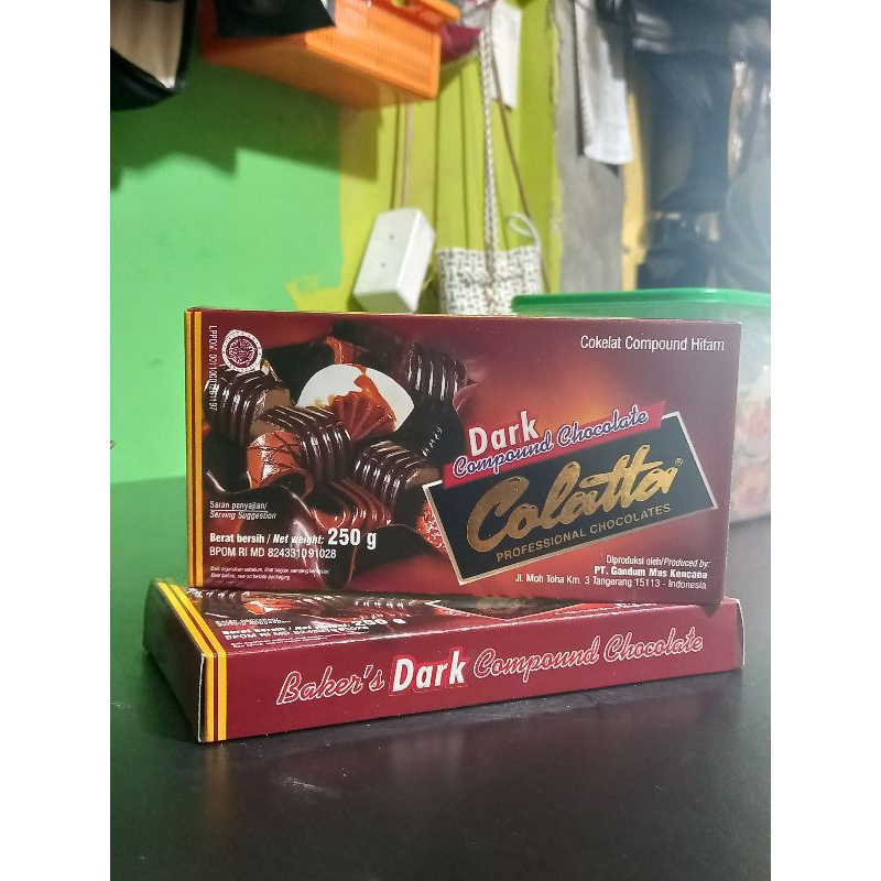 Jual Coklat Batang Collata Dark compound 250 Gram | Shopee Indonesia