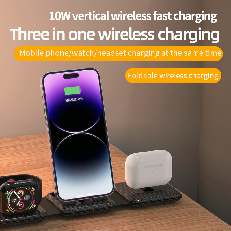 Jual GOOJODOQ Magnetic Wireless Charger Stand 3 in 1 Wireless Charging ...