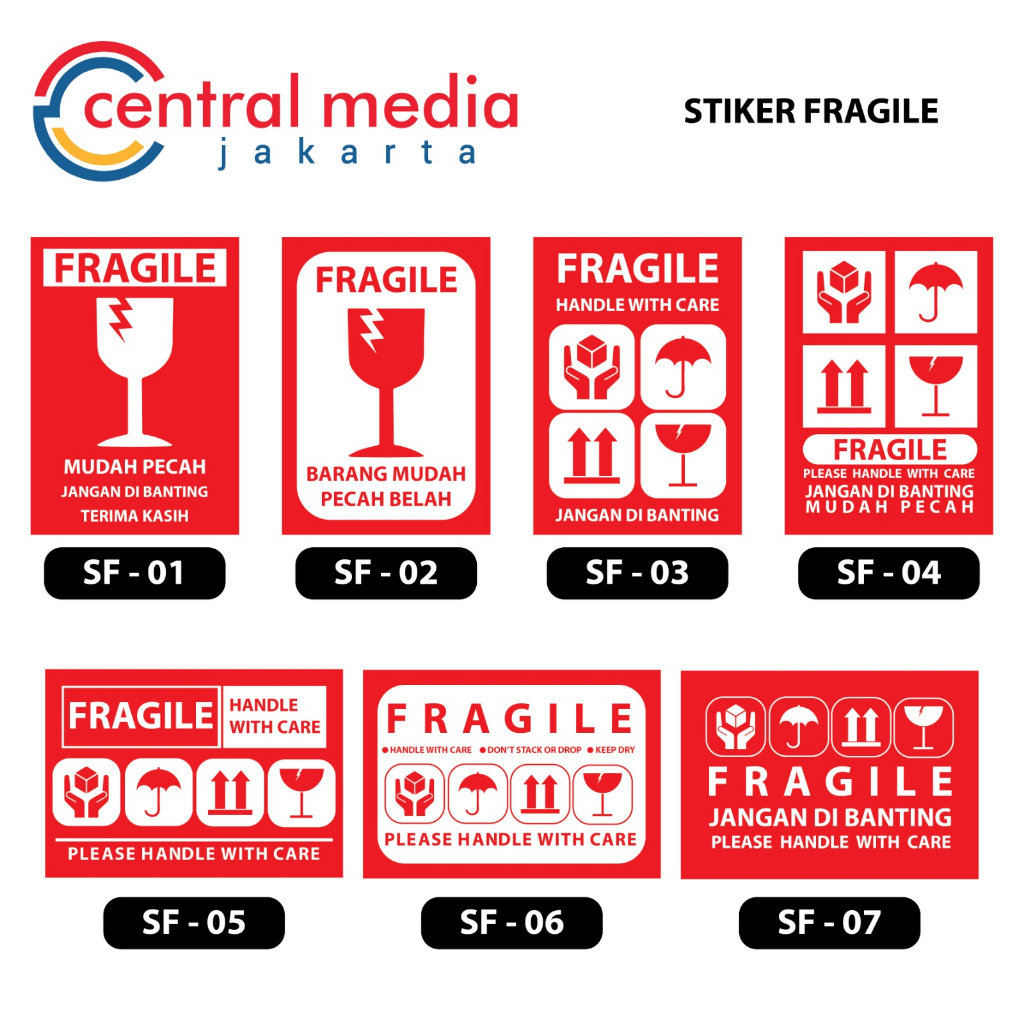 Jual Sticker Fragile Stiker Segel Pengiriman Barang Pecah Belah Jangan ...