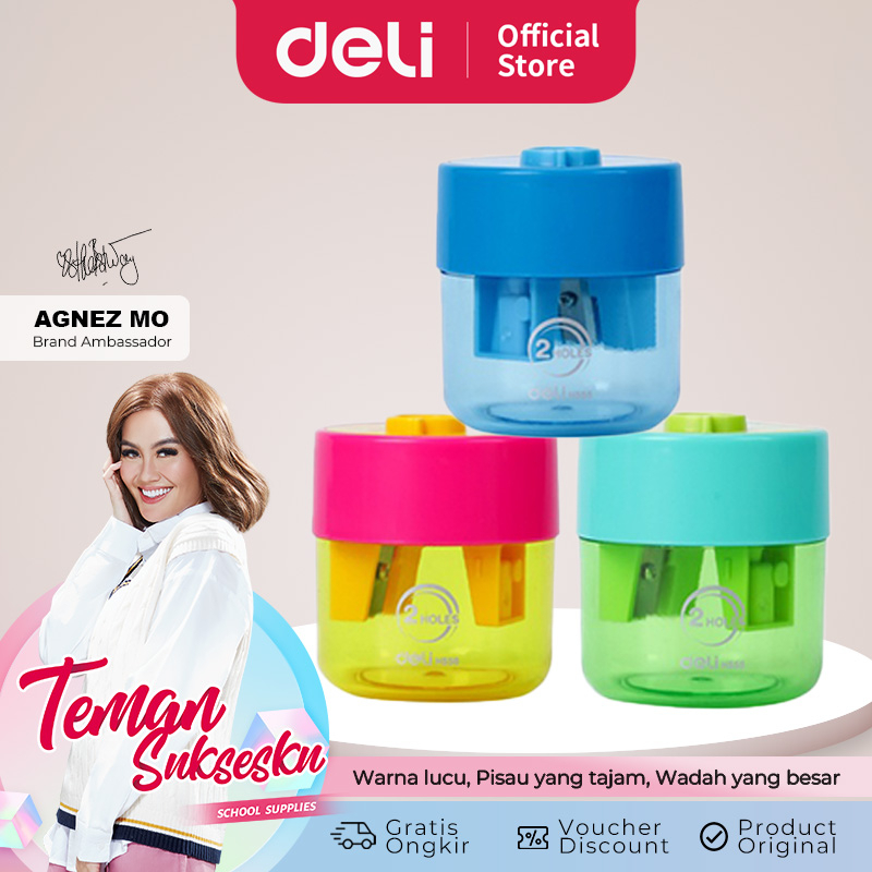 Jual Deli Pencil Sharpener / Rautan Pensil Warna Lucu Wadah Besar EH55X ...