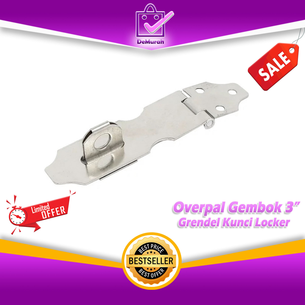 Jual Overpal Gembok 3” Grendel Kunci Locker Kunci Pintu Lemari + Baut ...