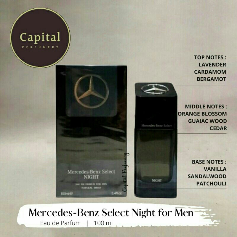 Jual Mercedes Benz Select NIGHT For Men EDP 100 ml | Shopee Indonesia