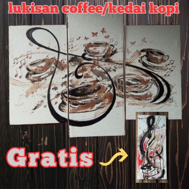 Jual lukisam kanvas,lukisan di kedai kopi,lukisan caffee,hiasan dinding ...