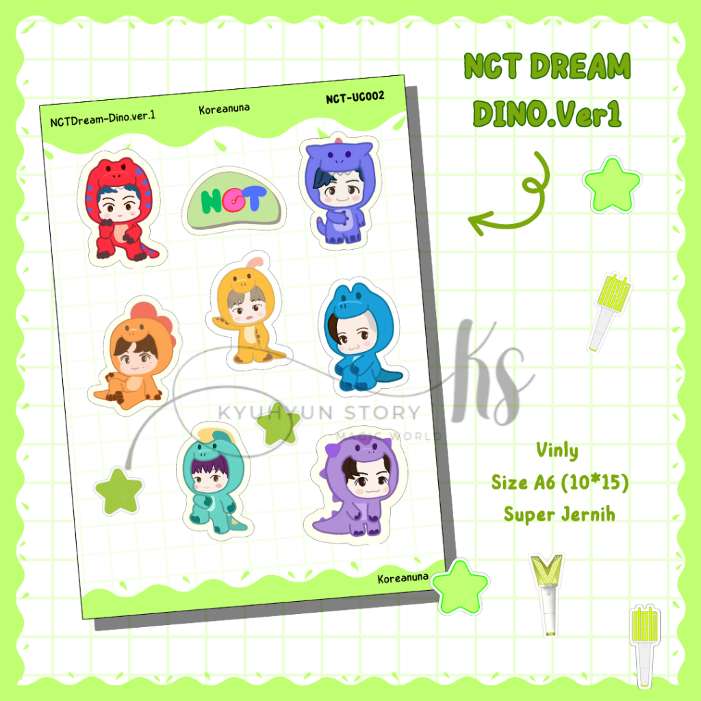 Jual Stiker Kpop Nct Dream Dino Vinly Chibi Cartoon Lucu Aesthetic ...