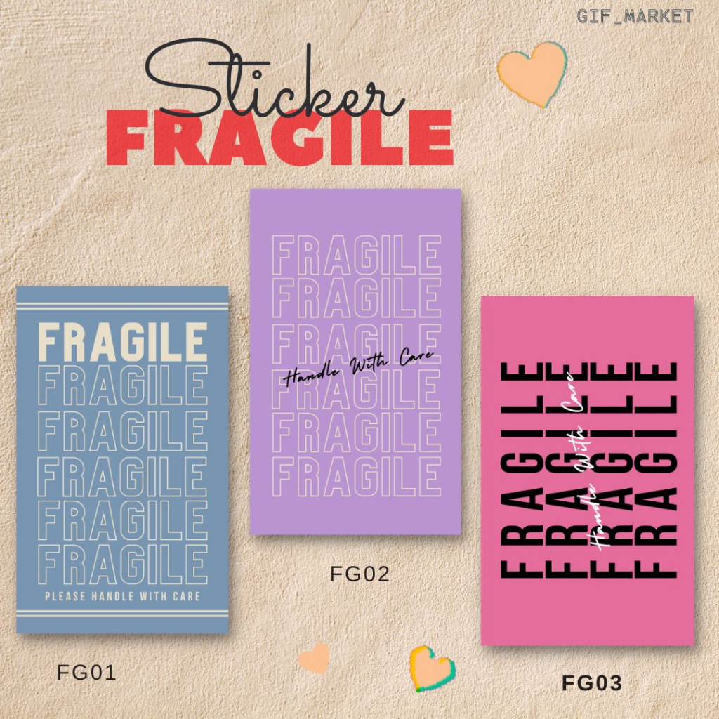 Jual Stiker Fragile | Cod | Free Ongkir |Small Sticker Fragile Cute ...