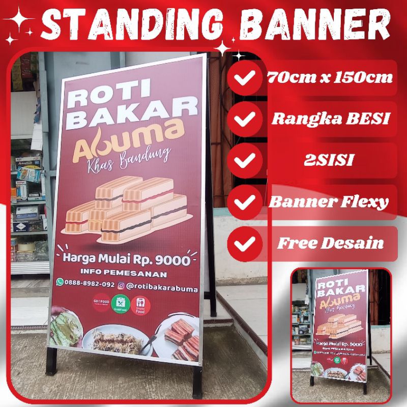 Jual STANDING BANNER 2SISI JUMBO RANGKA BESI 3X3 | Shopee Indonesia