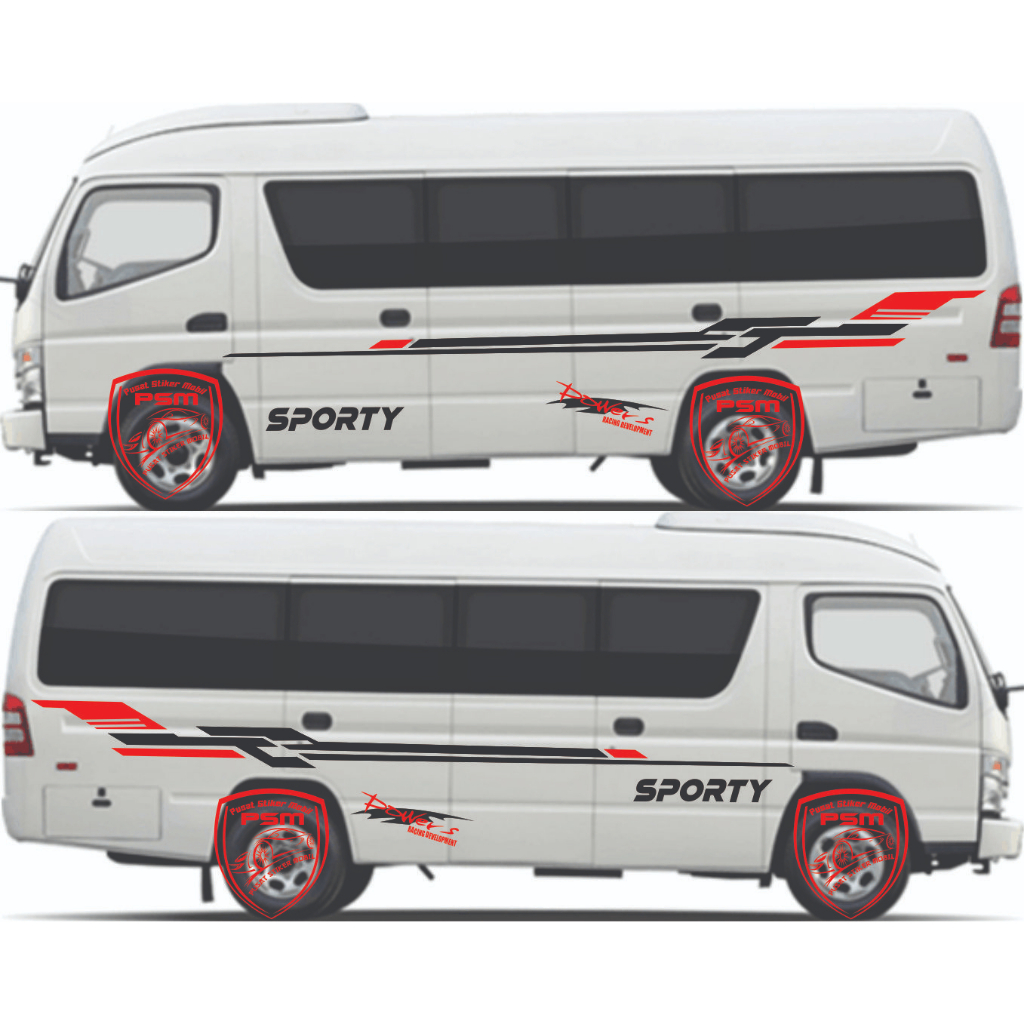 Jual NEW Stiker Mobil Isuzu Elf Stiker Cutting Mobil Elf Zebra Espass ...