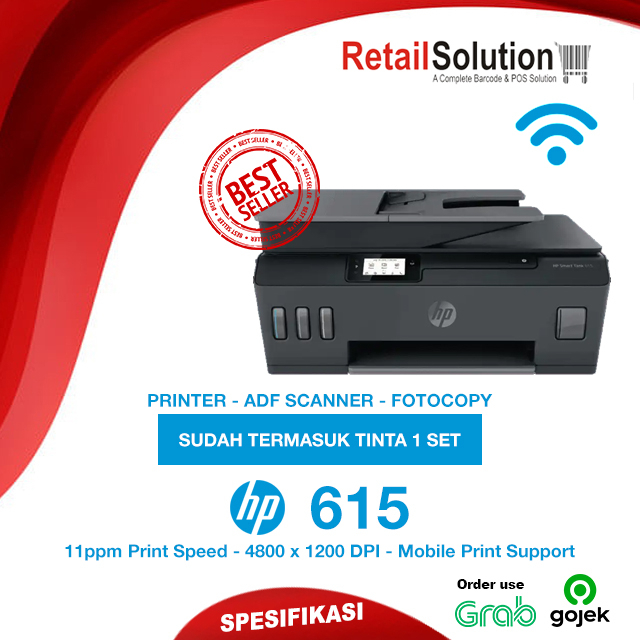 Jual Printer Infus Warna HP 615 AIO - Print Scan Copy Fax A4 F4 ...