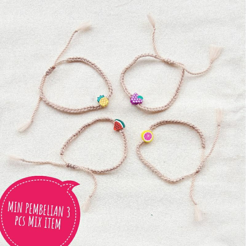 Jual GELANG RAJUT/GELANG SIMPLE/MANIK CLAY BUAH [4] | Shopee Indonesia