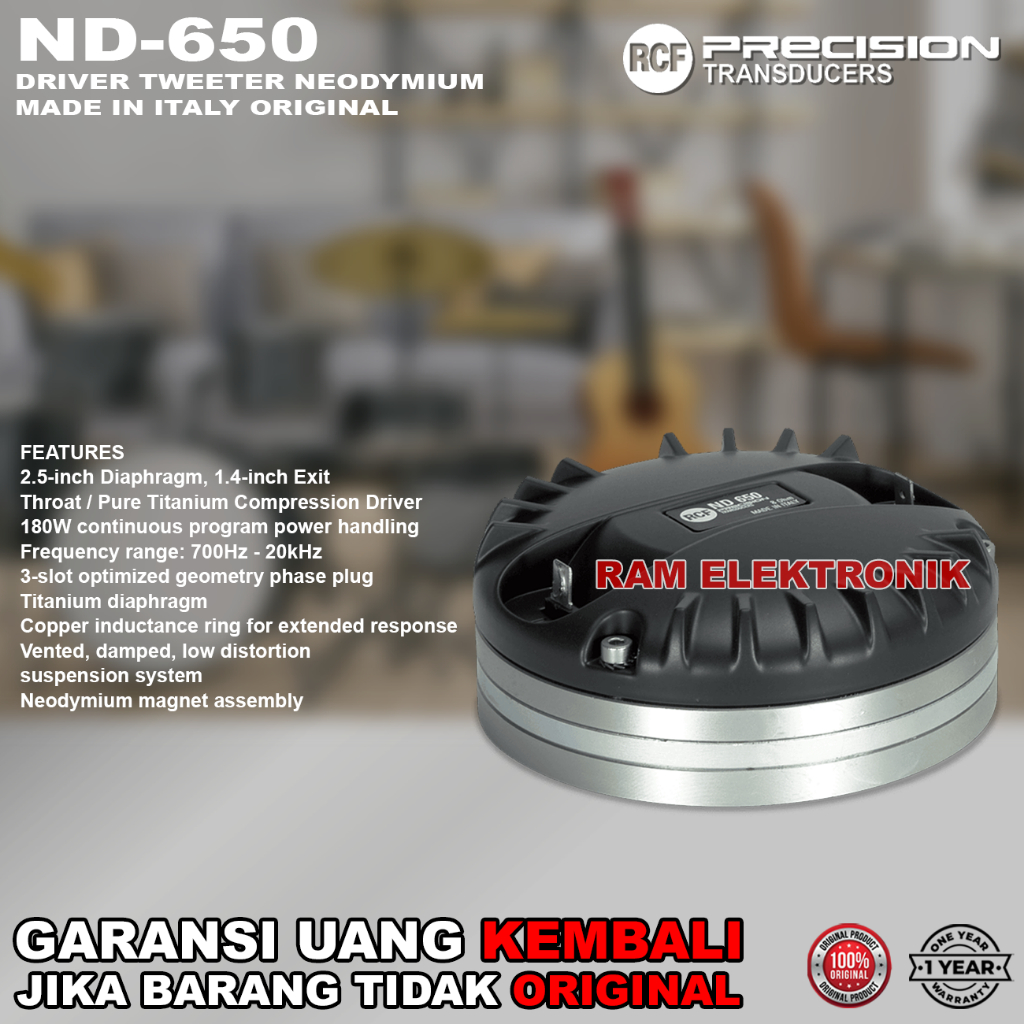 Jual Driver Tweeter RCF ND650 Diaphragm 2.5 Inch ORIGINAL 180W | Shopee ...