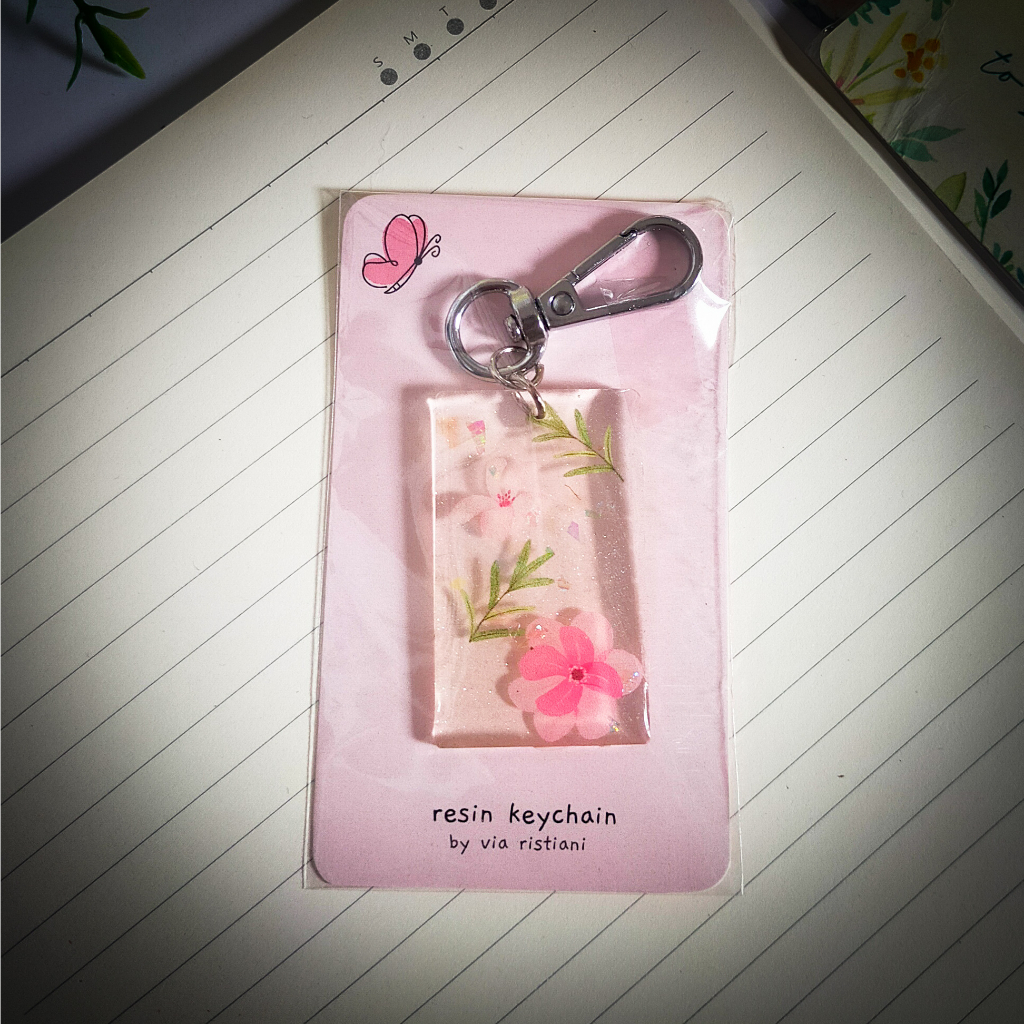 Jual Grosir Gantungan Kunci/Keychain Resin Transparant Bunga Floral ...