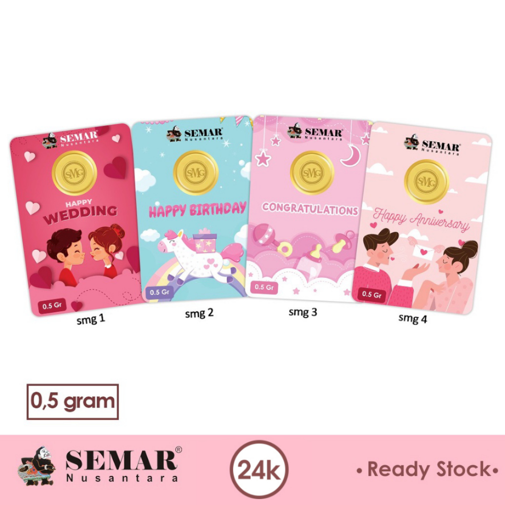 Jual Logam Mulia SMG Press Gift Series 0.5 Gram Emas Batangan Semar ...