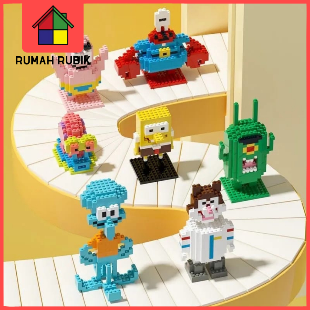 Jual Nano Block SpongeBob SquarePants Mainan Balok Susun / DIY 3D ...