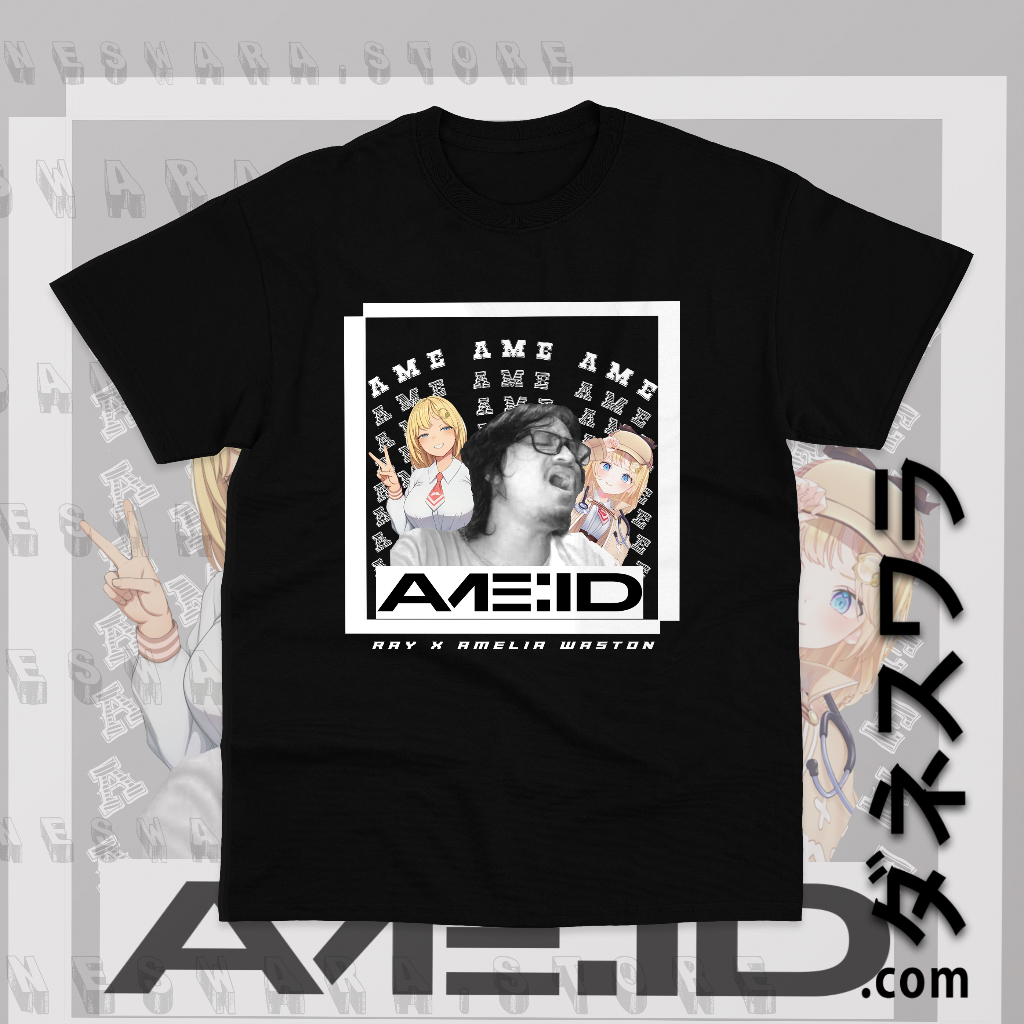 Jual Kaos Hitam AMEID Ray x Amelia Watson PREMIUM-MERCH CONS | Shopee ...