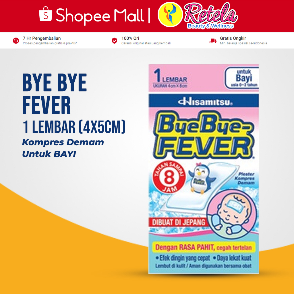Jual Bye Bye Fever Bayi 1 Lembar / Plester Demam Bayi | Shopee Indonesia