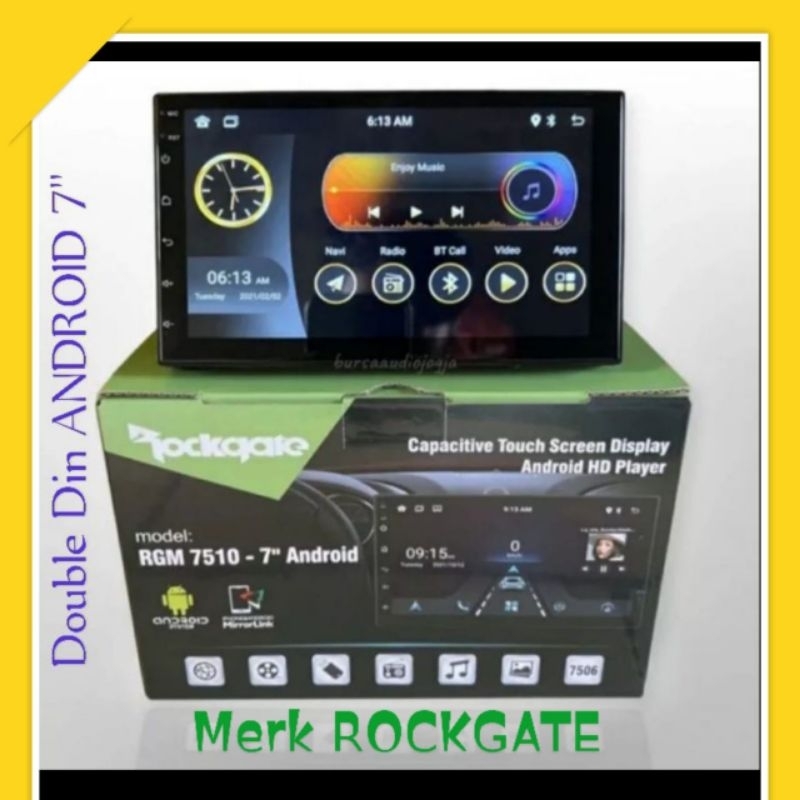 Jual Head Unit Double Din ANDROID ROCKGATE 7 inch RAM 2/32 WiFi GPS ...