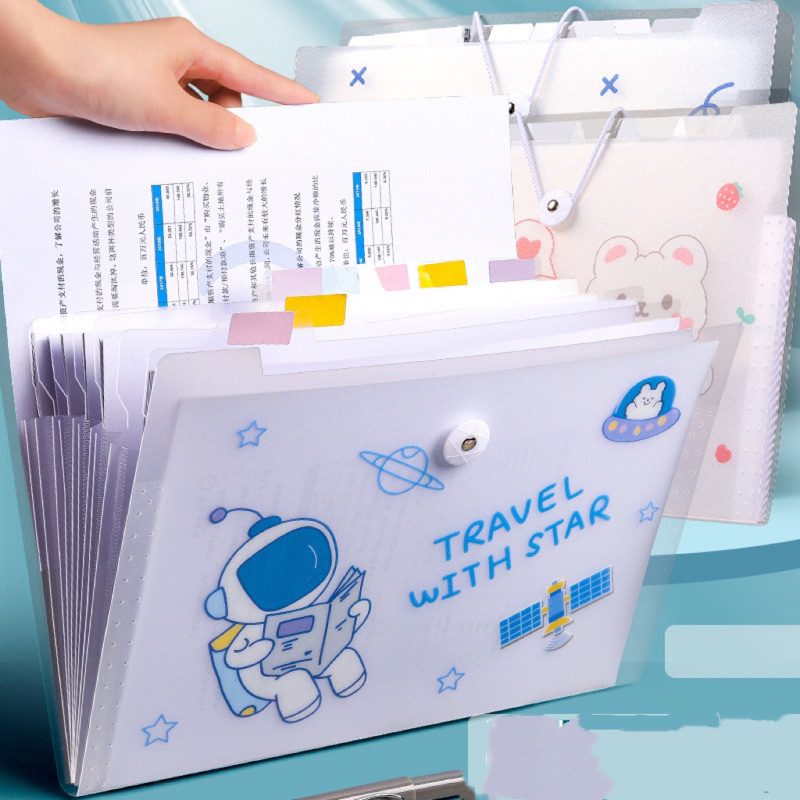 Jual cute multilayer folder document organizer map tempat penyimpanan ...